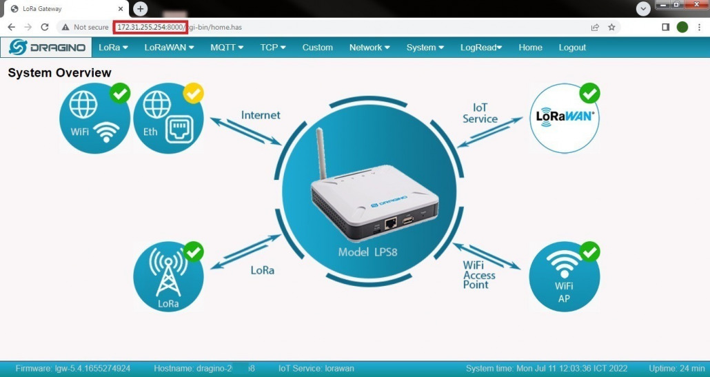 Initial Setup for Dragino LoRaWAN gateway - IoTThinks.com