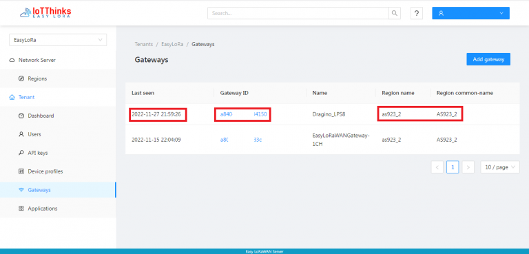 Add a LoRaWAN gateway into Easy LoRaWAN Cloud - IoTThinks.com