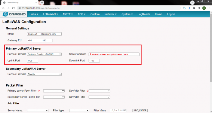 Initial Setup for Dragino LoRaWAN gateway - IoTThinks.com