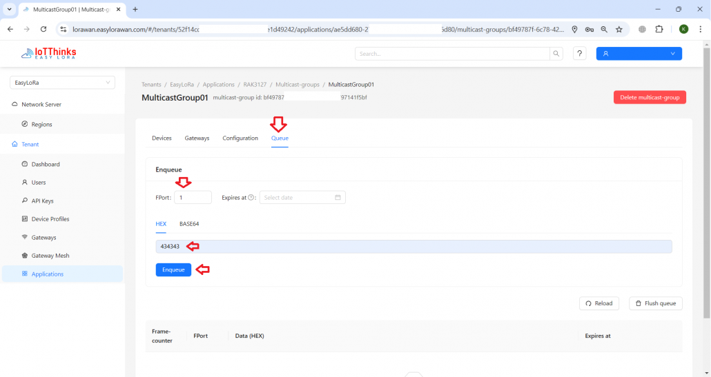 Create LoRaWAN multicast group and send multicast downlink - IoTThinks.com